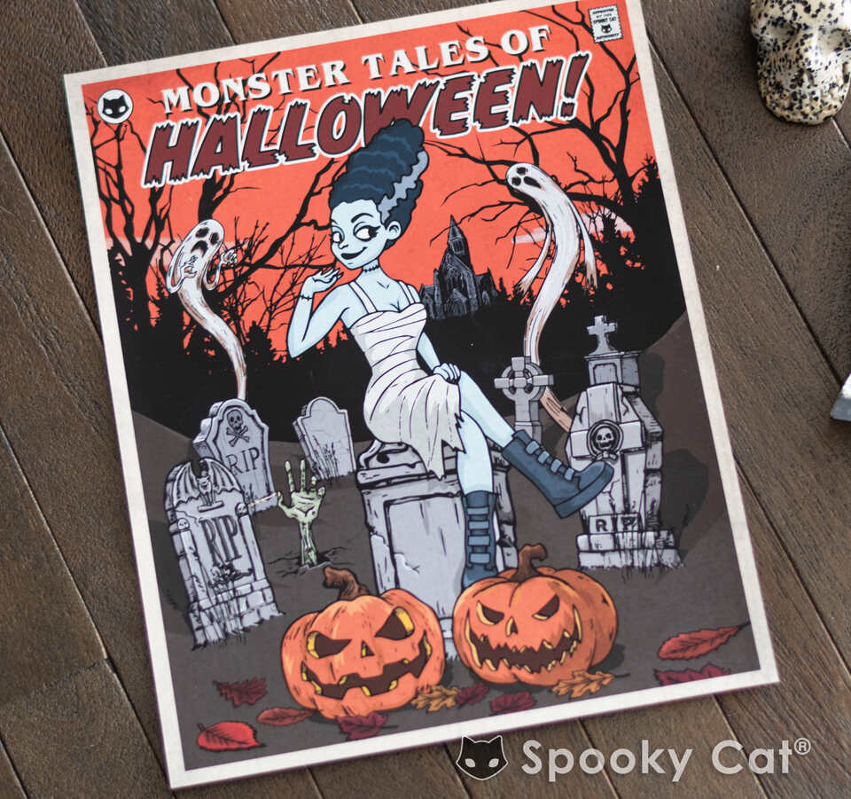 Bride Graveyard Comic Art Print t (8x10) – Spooky Cat Press