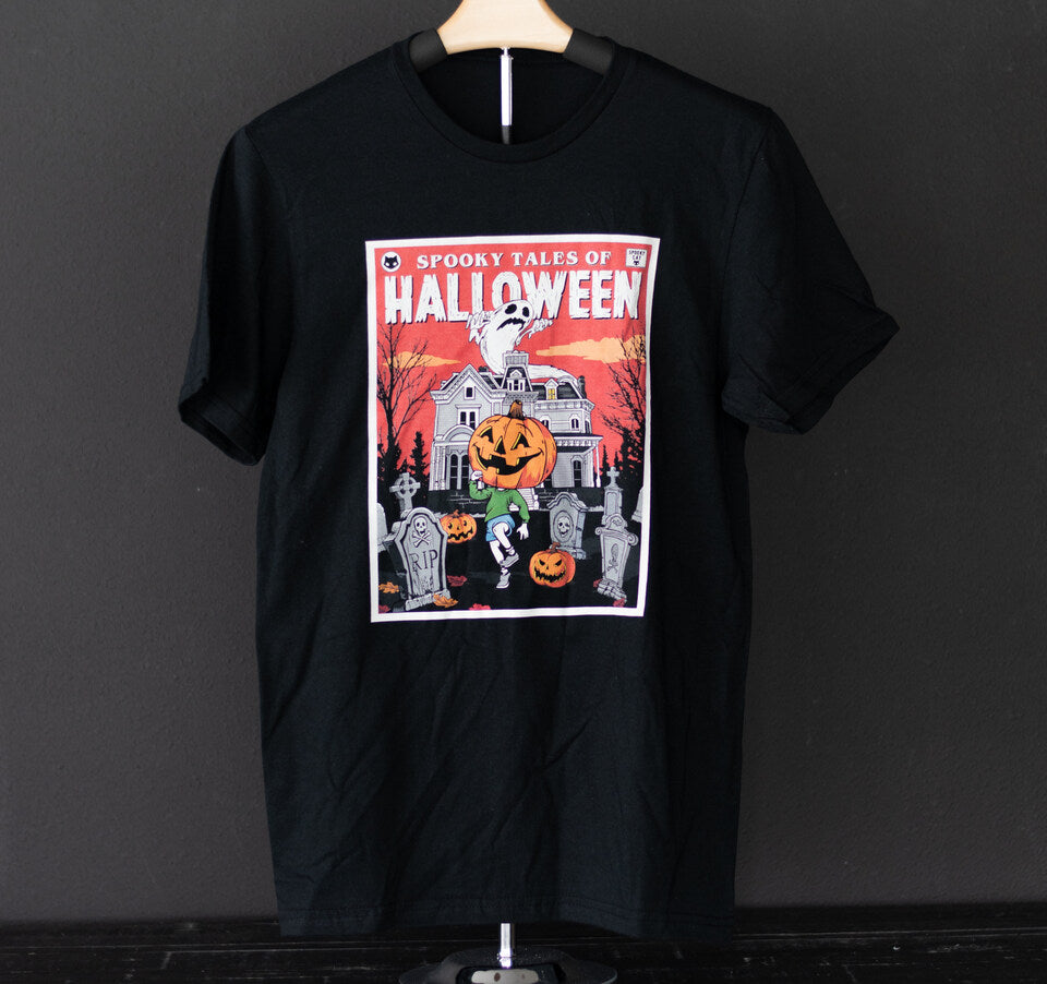 Comic Haunted House Halloween T-Shirt – Spooky Cat Press