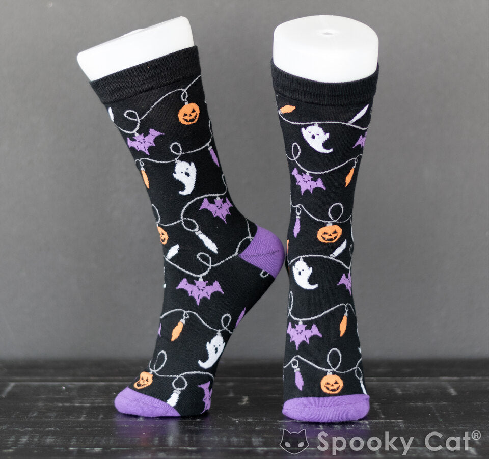 Halloween Lights Socks – Spooky Cat Press