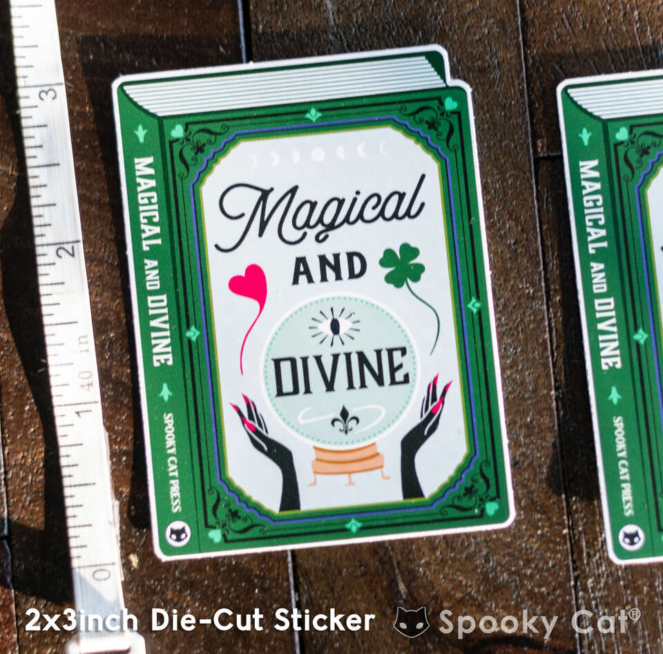 Magical Book Diecut Sticker (3 Inch) – Spooky Cat Press