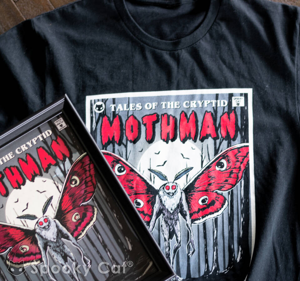 Mothman Comic T-Shirt – Spooky Cat Press