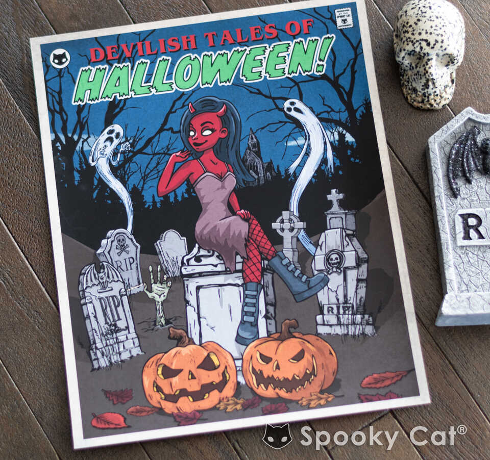 Devil Comic Art Print (8x10) – Spooky Cat Press