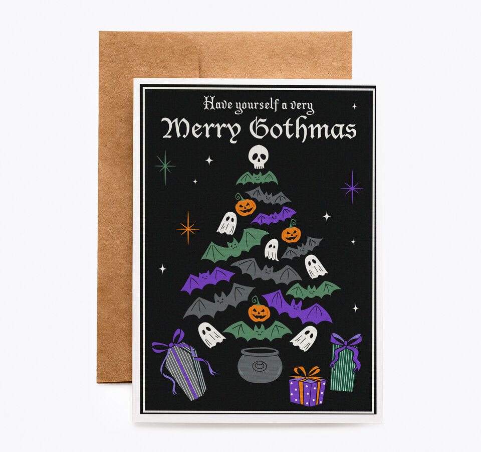 Merry Gothmas Creepmas Card – Spooky Cat Press