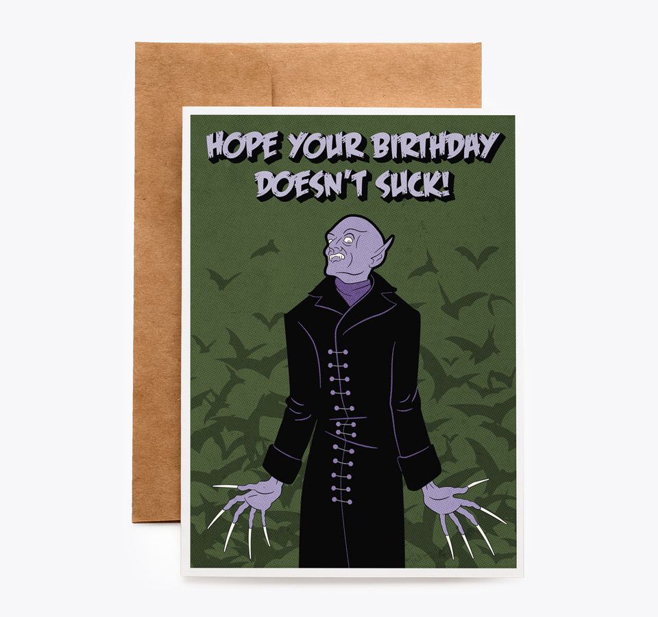 Nosferatu Vampire Birthday Card – Spooky Cat Press